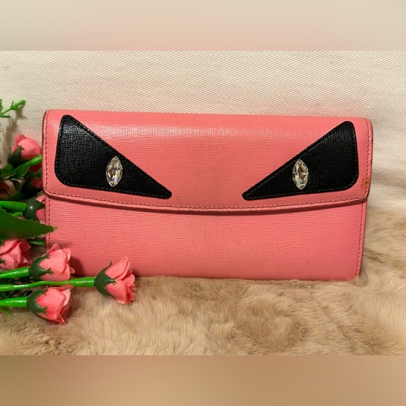 Fendi | Bags | Fendi Monster Eye Flap Long Wallet Pvc Authentic | Poshmark